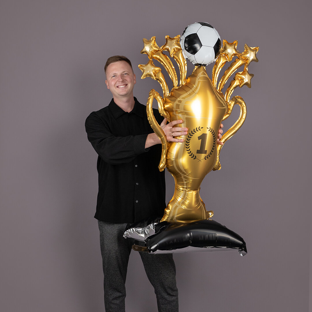 Шар 3D (59', Falali, Золото, Фольга, 59 дюйм, 1 шт, для праздника и оформления