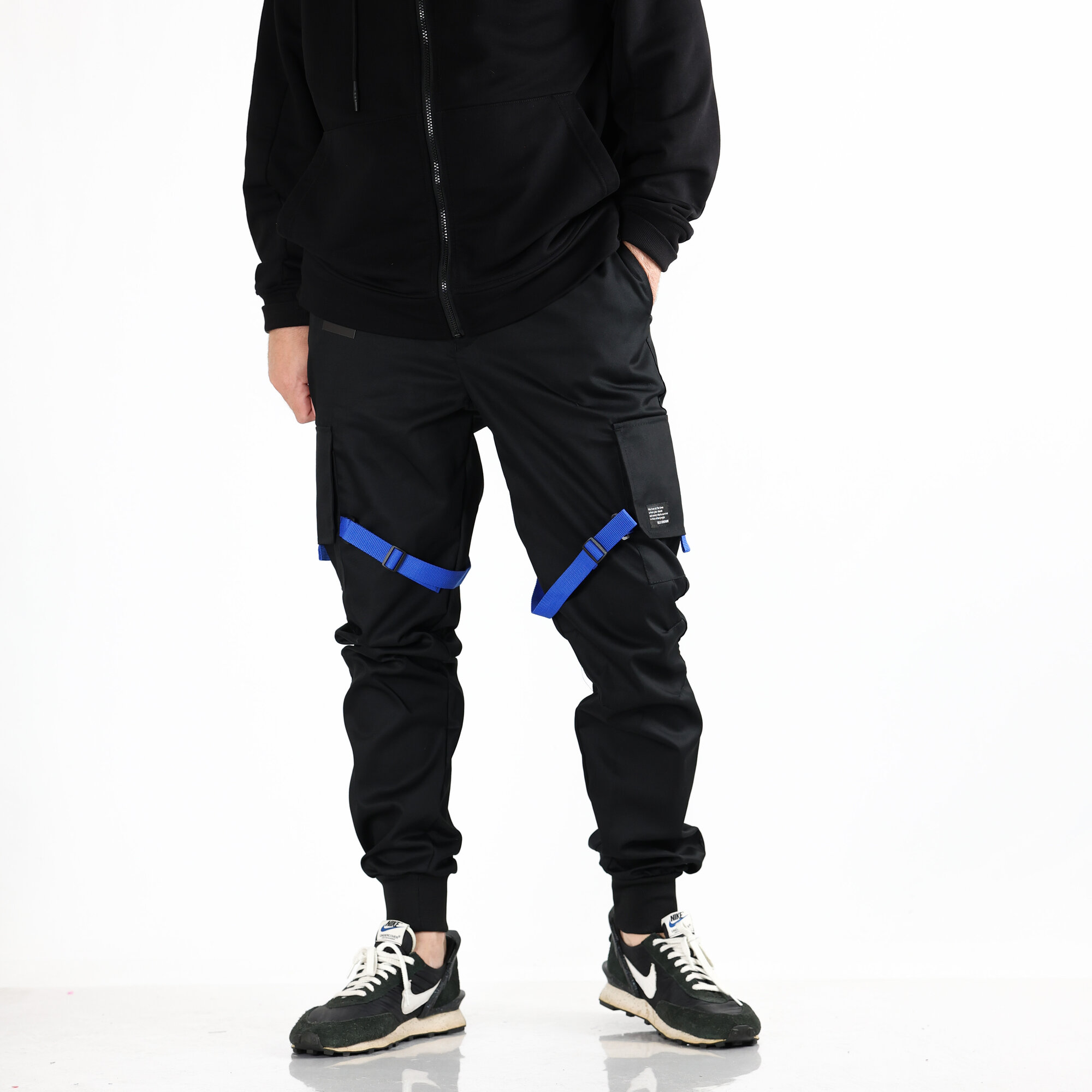 Брюки джоггеры BLK CROWN Casper, размер XL, черный графика крупная — фото 1
