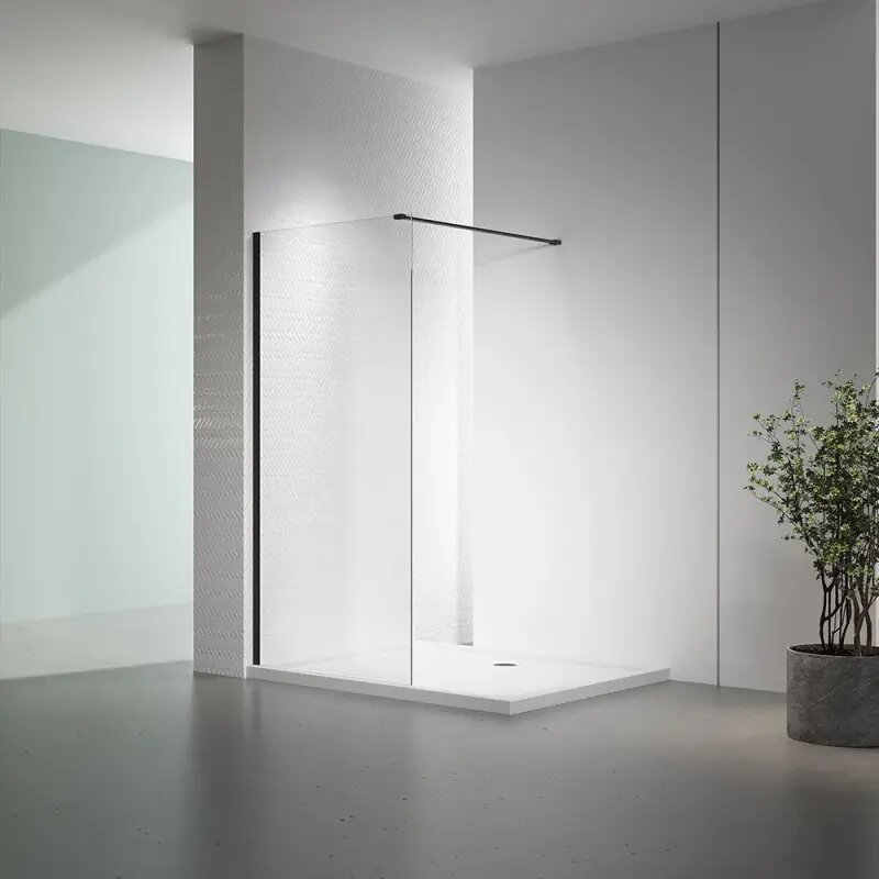 Veconi Душевая перегородка Veconi Korato KR-72B, 900x2000, черный, стекло прозрачное KR72B-90-01-C7