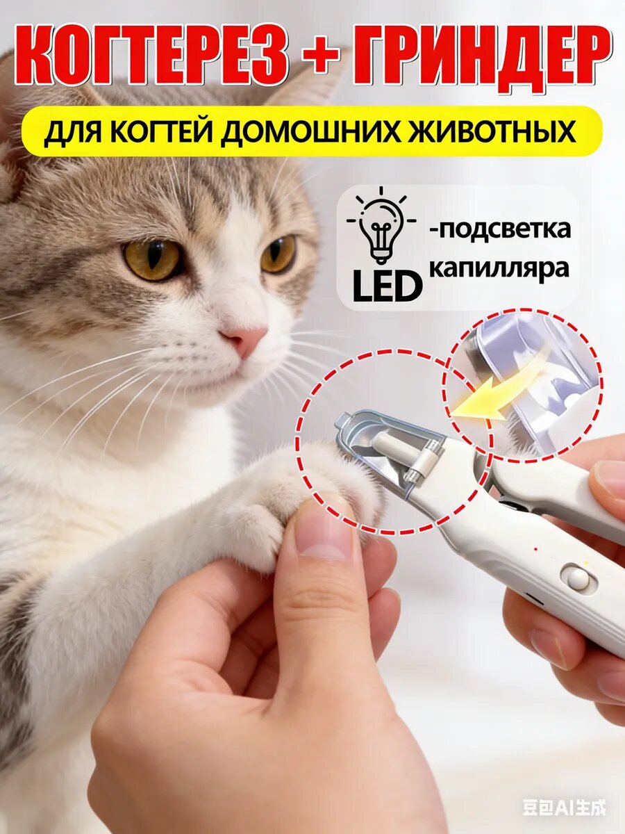 Когтерезка для кошек и для собак с гриндером