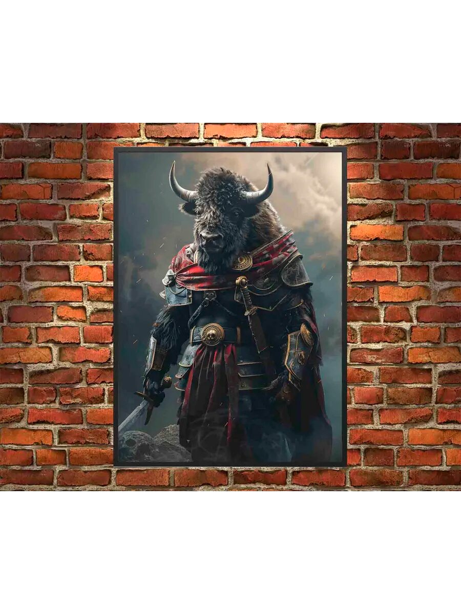 Бизон-животное-гладиатор 2, Плакат 30x42см