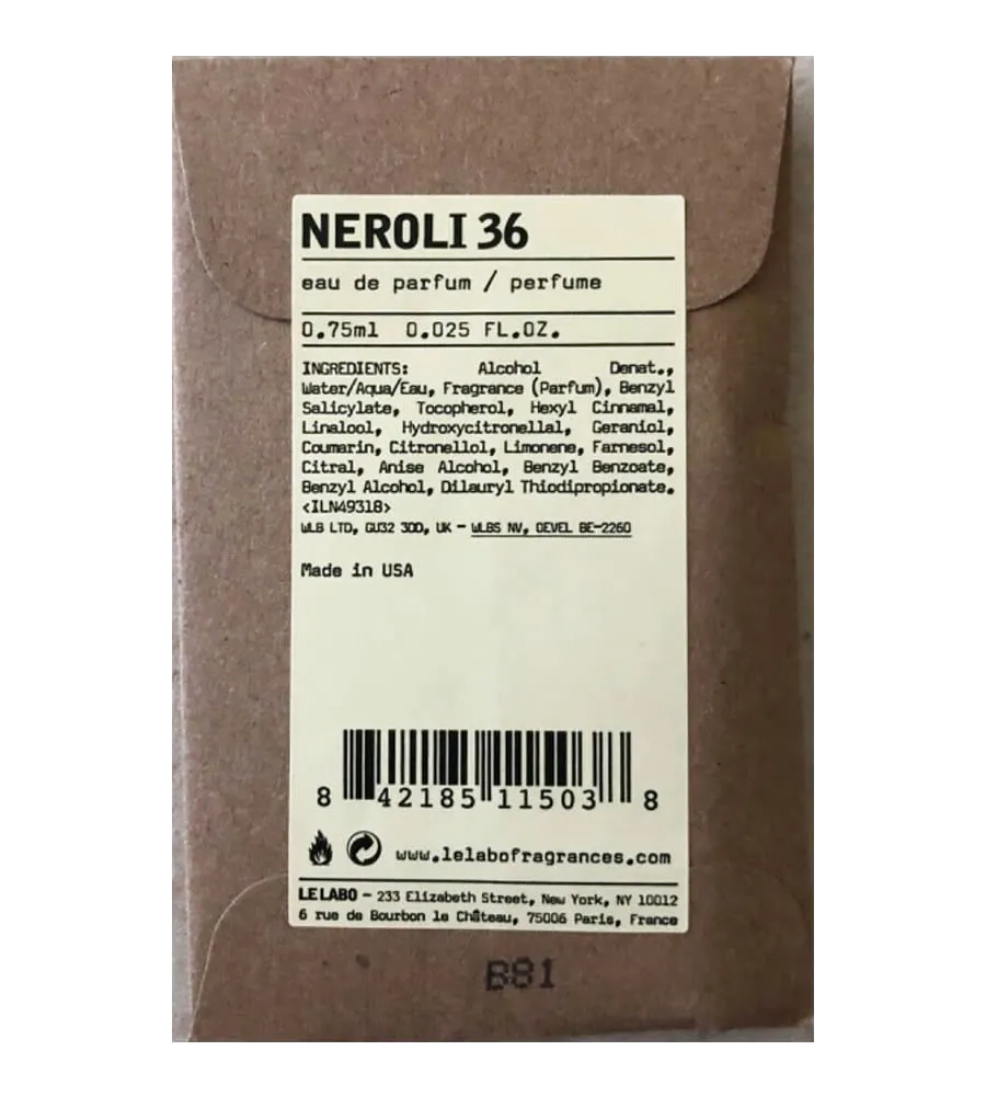 Пробник Le Labo Neroli 36 0.75 мл парфюмерная вода для мужчин и женщин