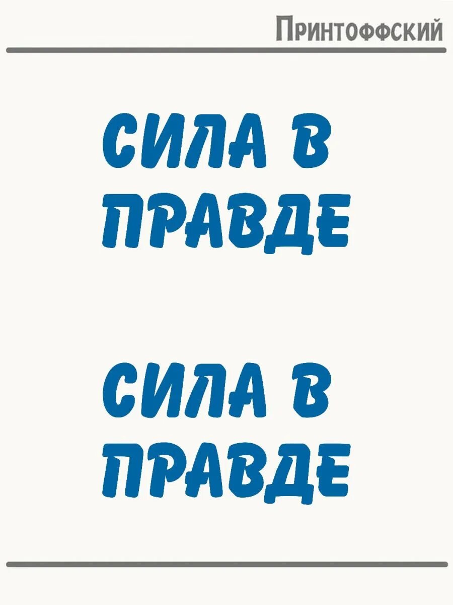 2-е (Две) Термонаклейки Сила в Правде