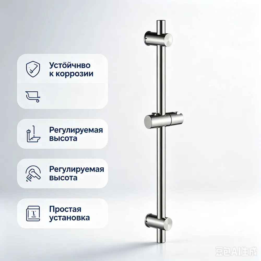 Регулируемая штанга для душа из нержавеющей стали, держатель лейки ручного душа