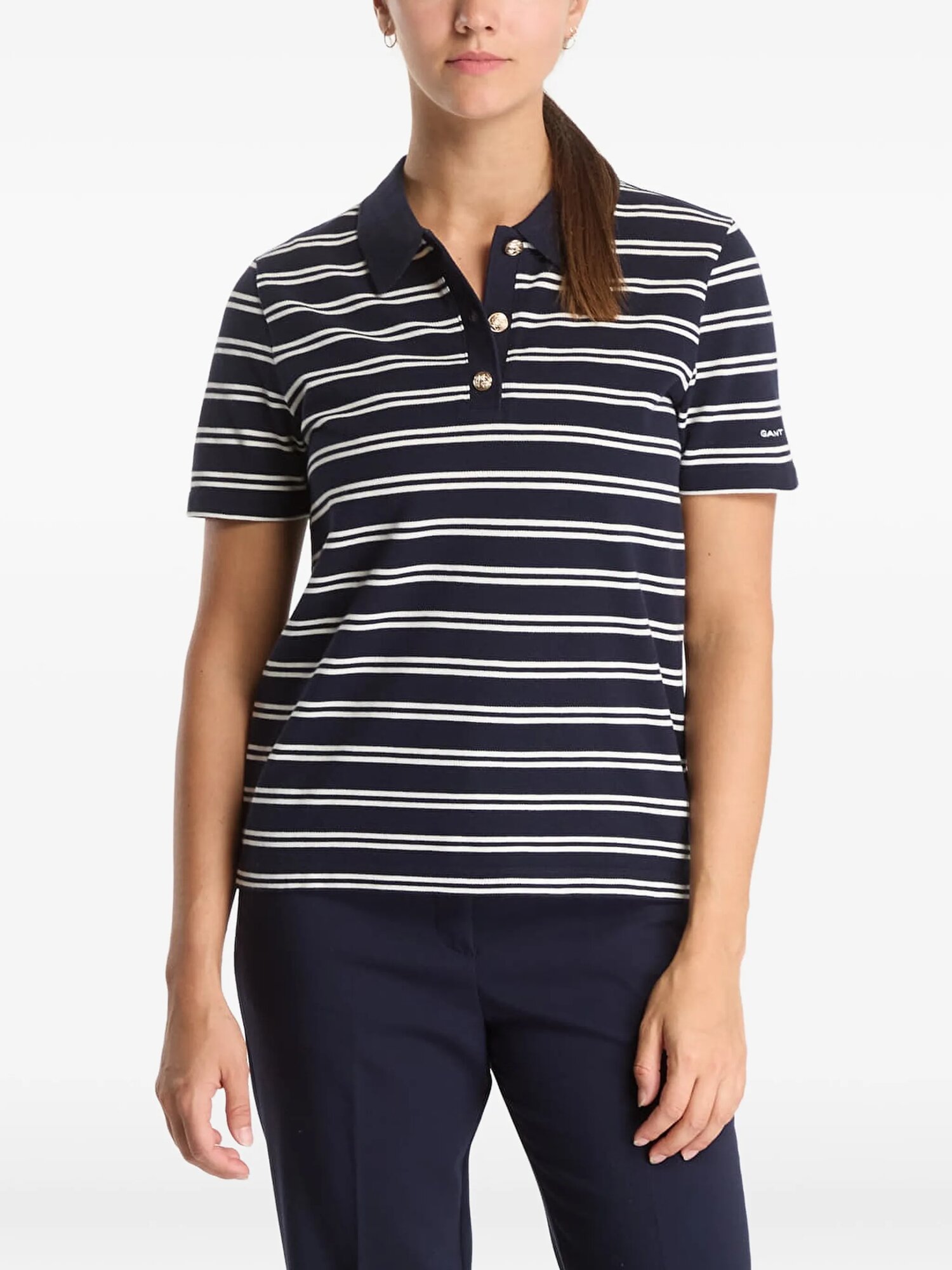 Рубашка Horizontal-stripe polo shirt