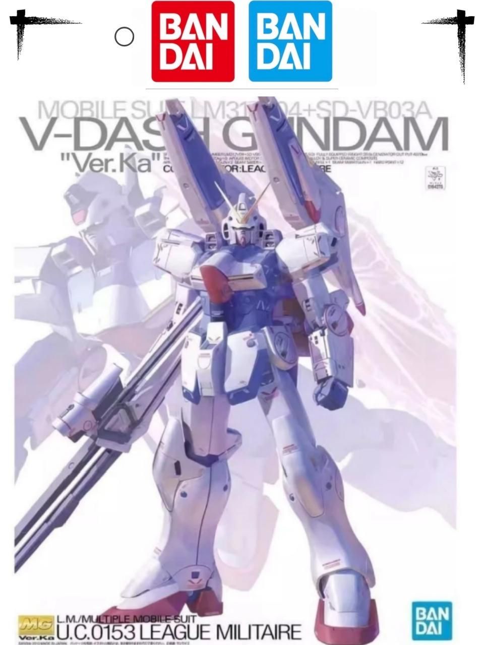 Экшн-кукла BANDAI MG 1/100 MOBILE SUIT GUNDAM LM312V04+SD-VB03A V-Dash Ver.Ka Plastic Model