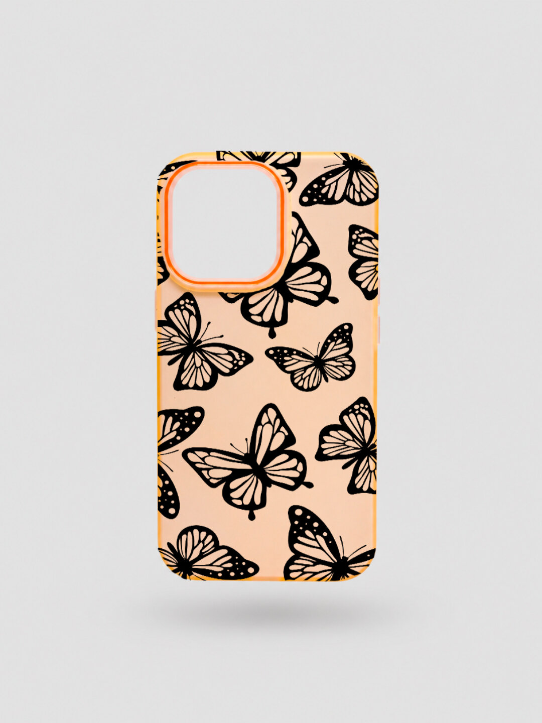 Чехол для iPhone 14 Pro, Бабочки, силикон, soft touch, матовый, мягкий, с подкладкой