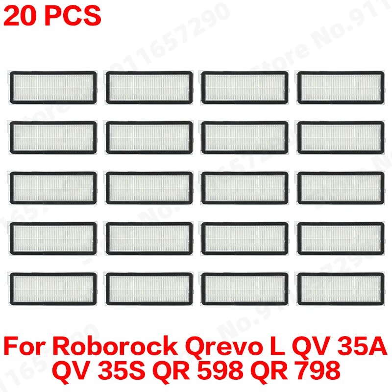 Комплект запасных частей для робопылесосов Roborock Qrevo L, QV 35A, QV 35S, QR 598, Серый, 20 Pcs