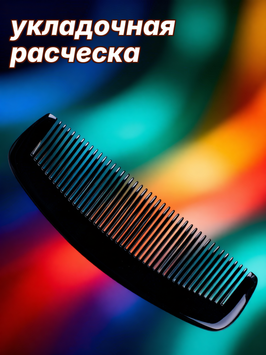 Черный натуральный роговой гребень для волос, массажный, с плотными зубьями, для женщин и девушек