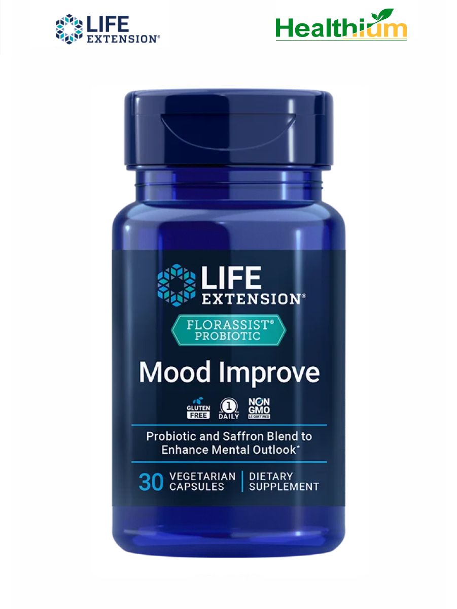 Life Extension Florassist Probiotic Mood Improve 30 капсул. Пробиотики и шафран для настроения