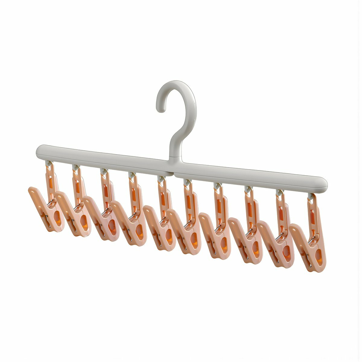 Вешалка для сушки носков многофункциональная с десятью зажимами подходит для нижнего белья пластиковая для домашнего использования
