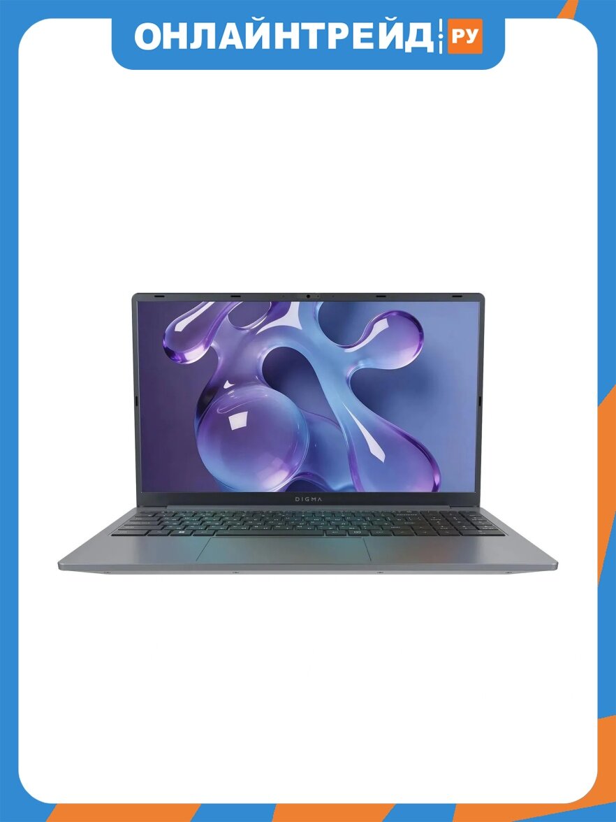 Ноутбук Digma Nova 15.6", IPS, AMD Ryzen 5 3500U 2.1ГГц, 4-ядерный, 16Гб DDR4, 512Гб SSD, AMD Radeon Vega 8, Windows 11 Pro, серый (DN15R5-ADXW13)
