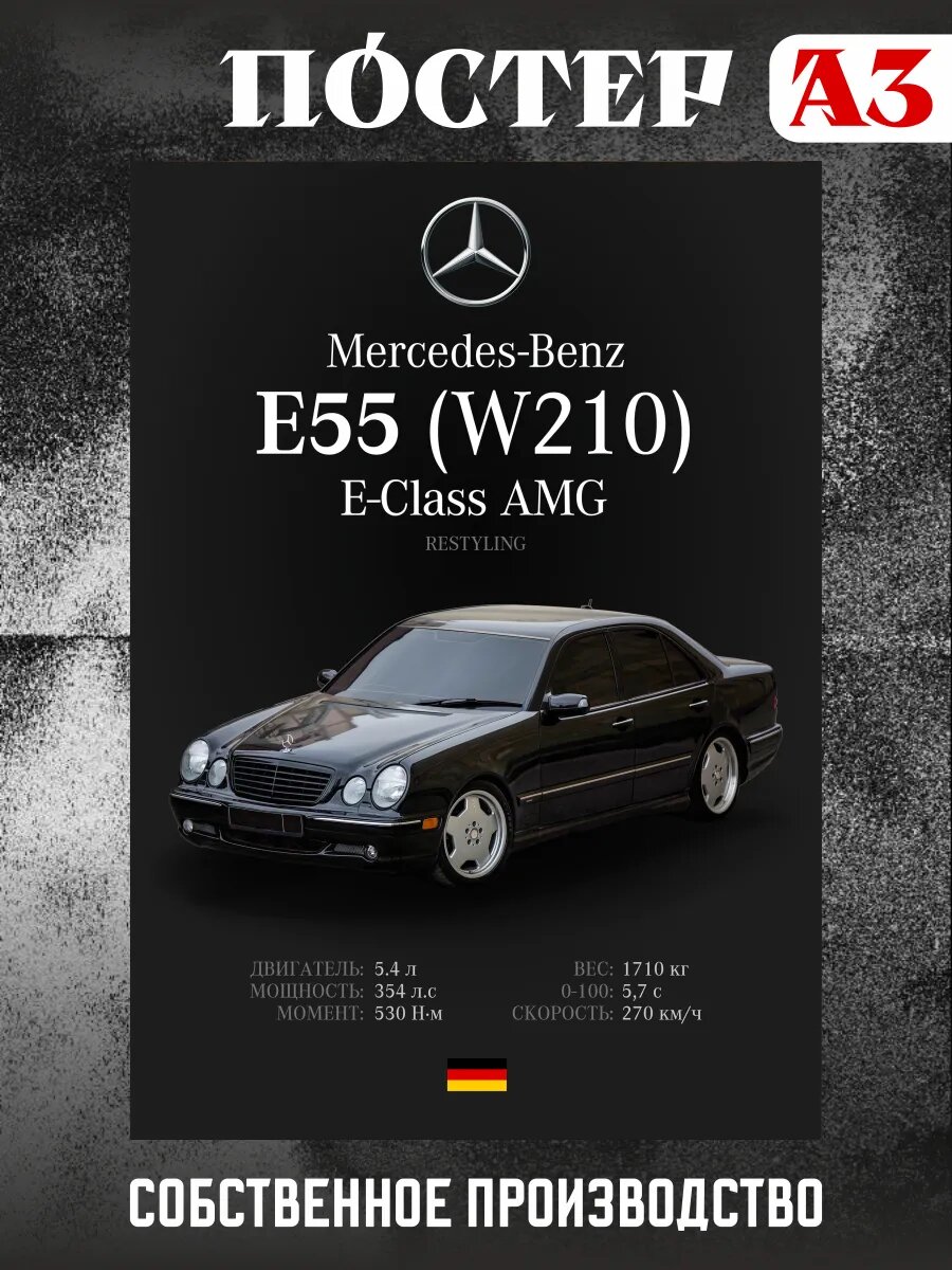 Постер на стену интерьерный А3 Mercedes-Benz Е-класс AMG