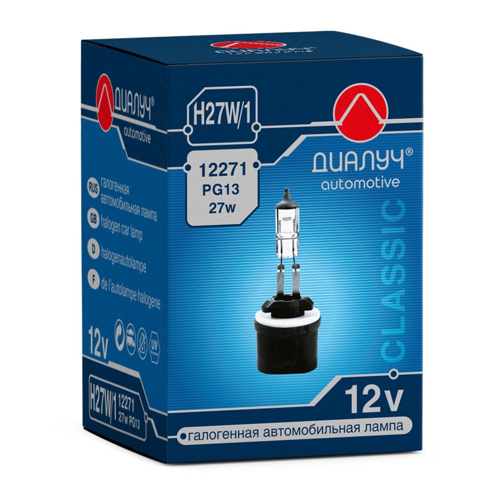 Лампа галогенная Диалуч Classic H27 W/1 12V 27W, 1