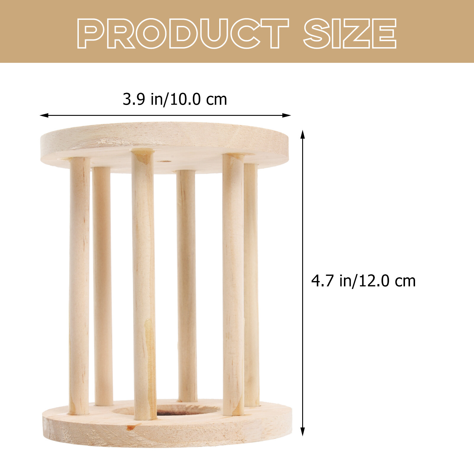 Деревянная Подставка Для Сена И Корма Для Грызунов Бежевый 15X15X8Cm