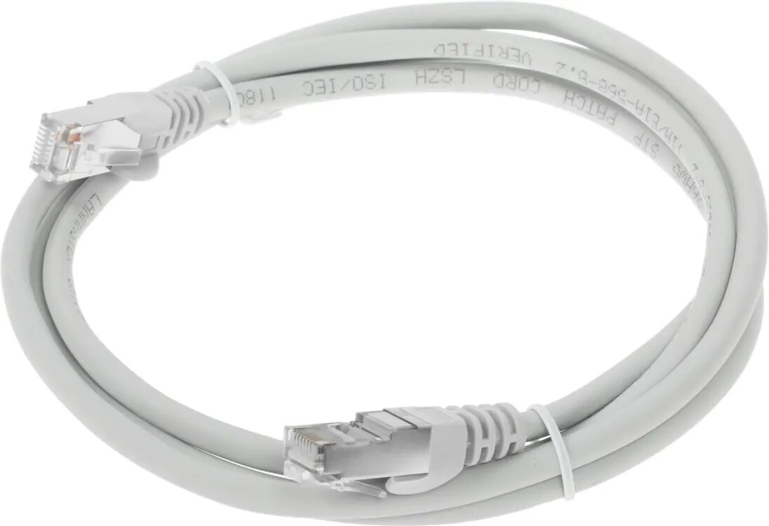 Патч-корд LanMaster вилка RJ-45, вилка RJ-45, кат.5E, LSZH, 1.5м, серый
