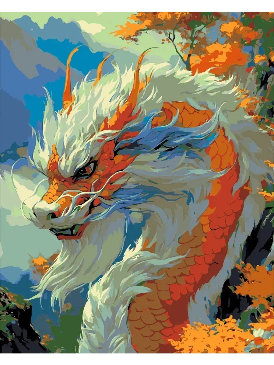 Картина по номерам 30x40 Китайский дракон