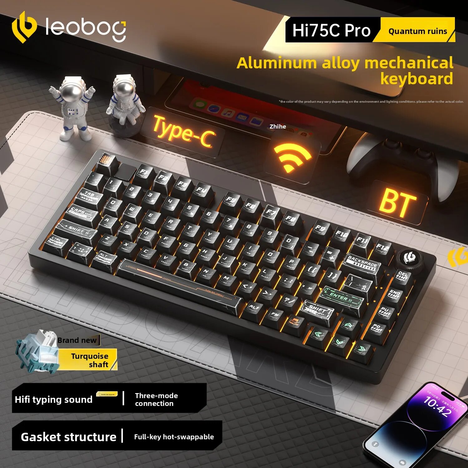 LEOBOG Hi75C Pro, черная механическая клавиатура