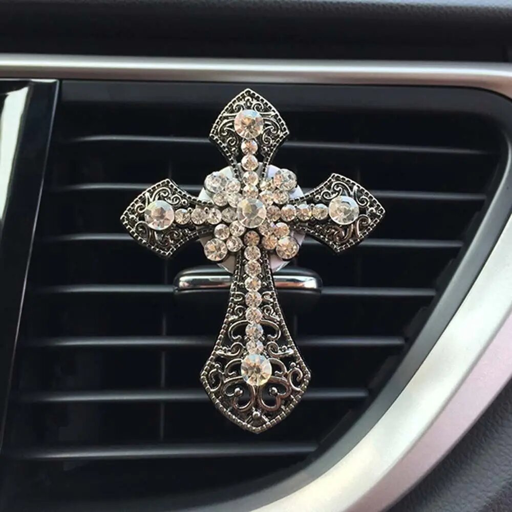 Ароматизатор для автомобиля Diamond Car Smell Flavoring в форме распятия Иисуса, black, Черный