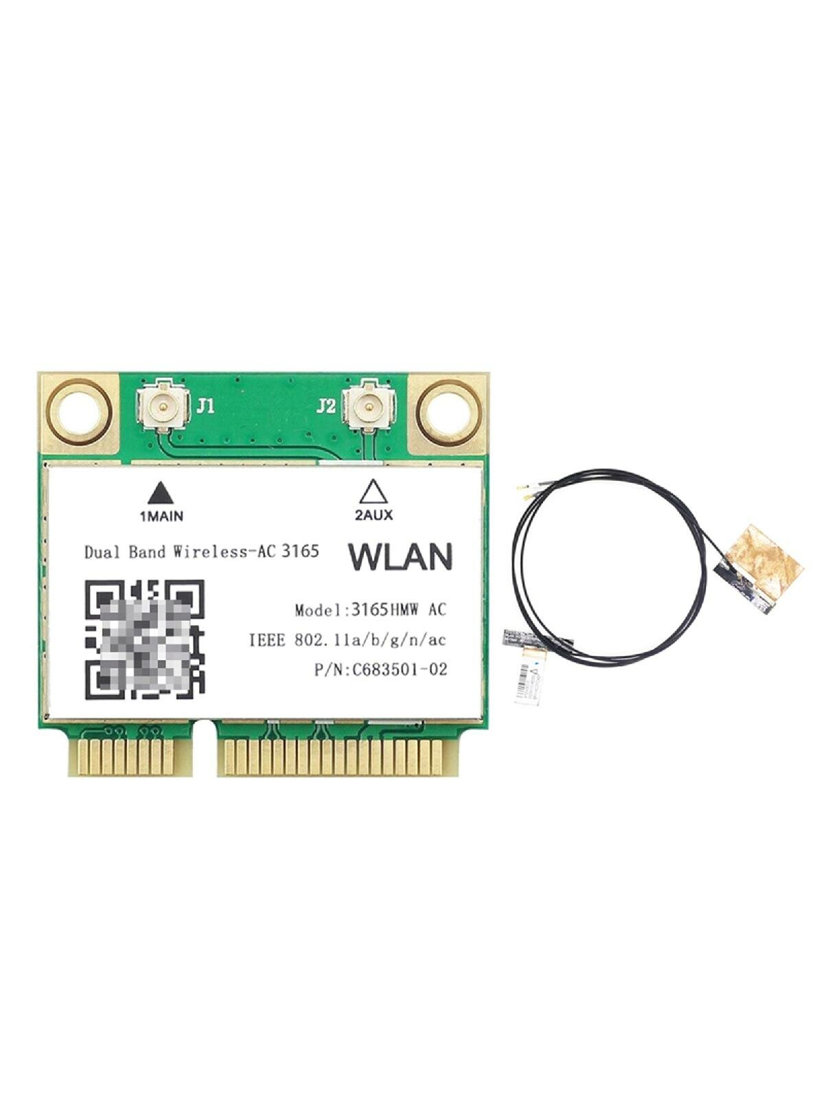 3165HMW AC Wifi Card 600Mbps BT4.0 Mini PCI-E 3165AC Wireless Adapter Intel3165 802.11ac 2.4G-5Ghz For Laptop Window7810