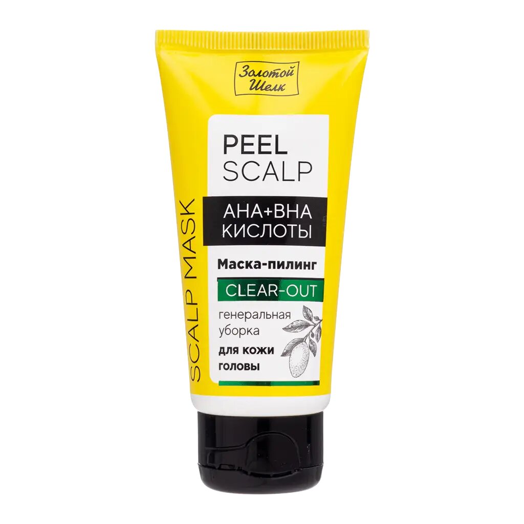 Золотой Шелк Маска-пилинг AHA+BHA кислоты генеральная уборка для кожи головы 50 мл 1 шт