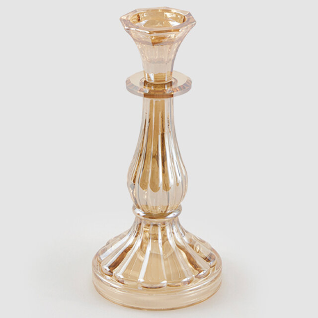 Декоративный подсвечник-канделябр на 1 свечу Cristallerie 21 см шампань, EDG, 4400061A247