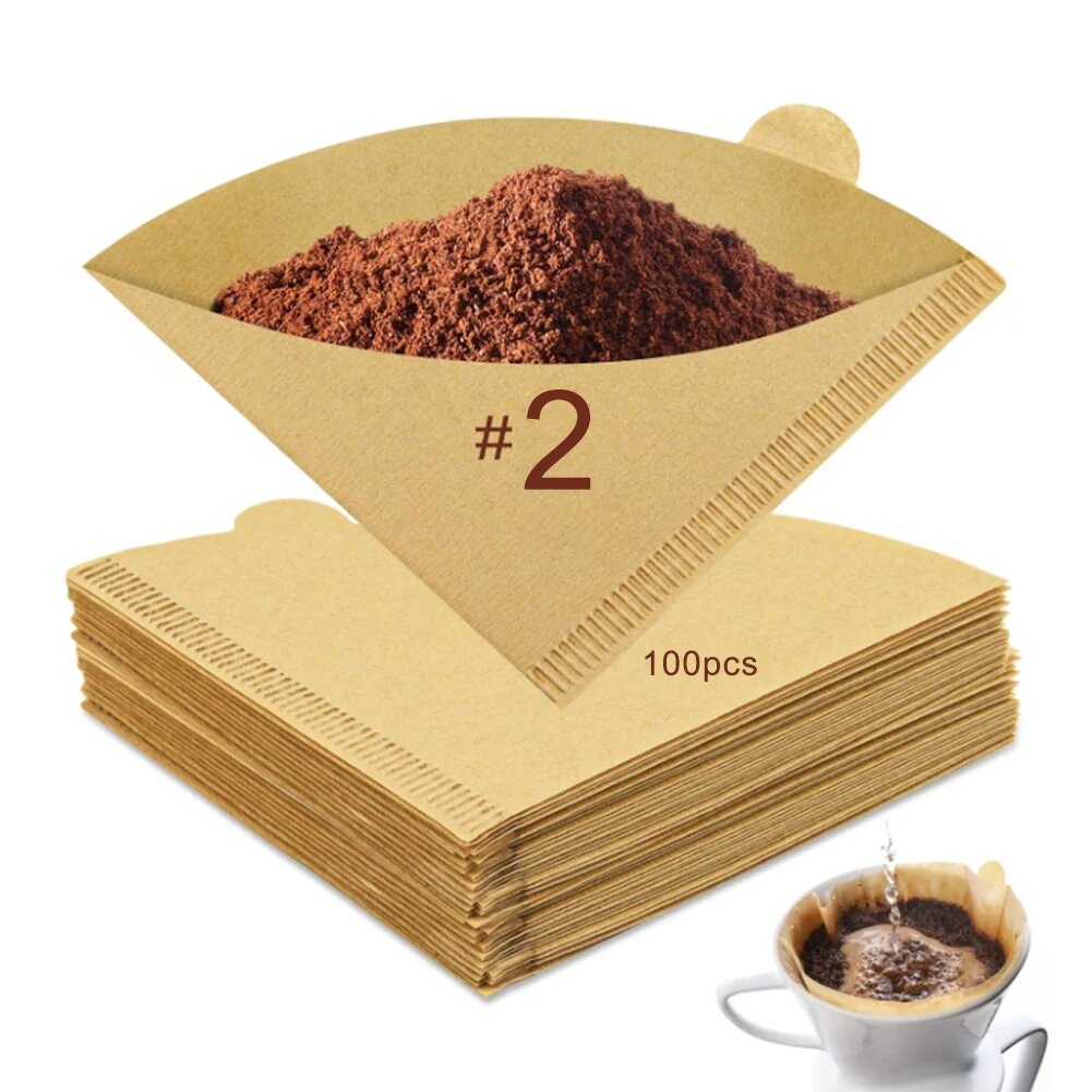 LEENKEA фильтры для кофе бумажные складные V01/V02 50pcs, V02(for 2-4 people)