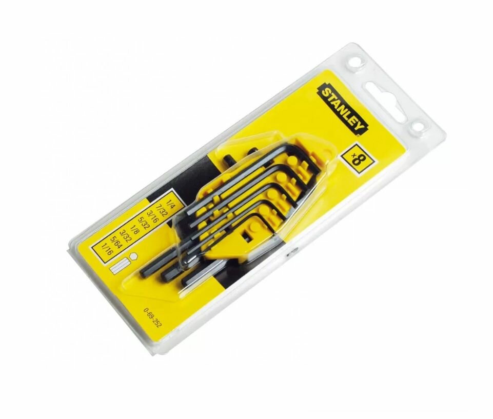 Набор дюймовых ключей-Г-образных ключей из 8 шт. (блистер) Stanley 0-69-252