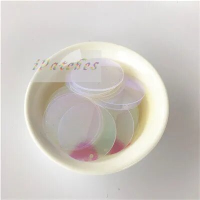 Пайетки круглые ПВХ 30 мм, 40 шт, розовый, AB Transparent