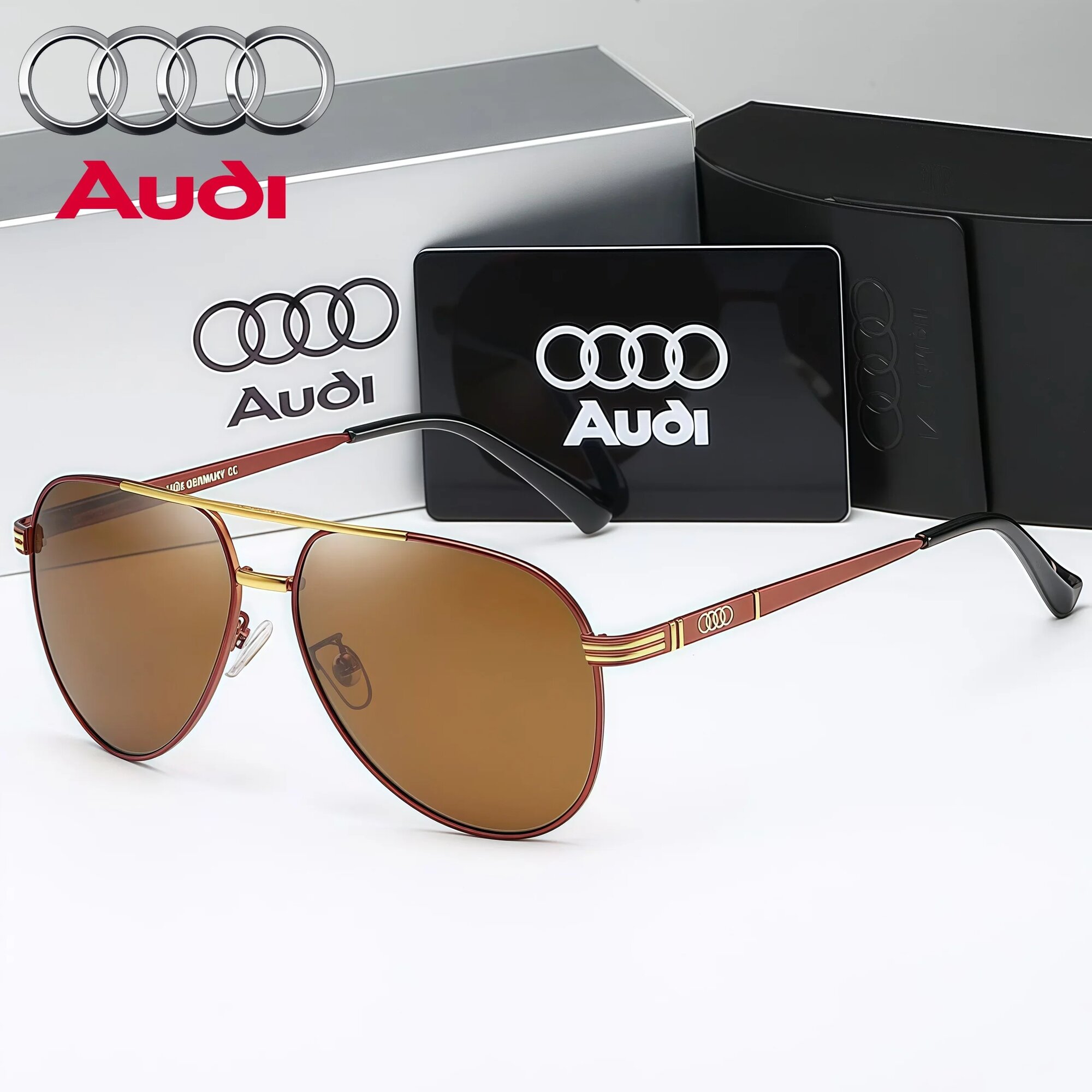 Автомобильные высококачественные роскошные солнцезащитные очки с антибликовым покрытием для Audi A3 A4 A5 A6 A7 A8 Q3 Q5 Q7 Q8 Rs3 Rs4 Rs5 S3 S4 S5 Tt Tawny