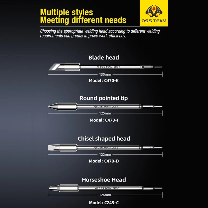 Паяльное жало OSS C470, быстрая теплопроводность для паяльного жала JBC C470, совместимое с инструментами для паяльной станции T470 OSS