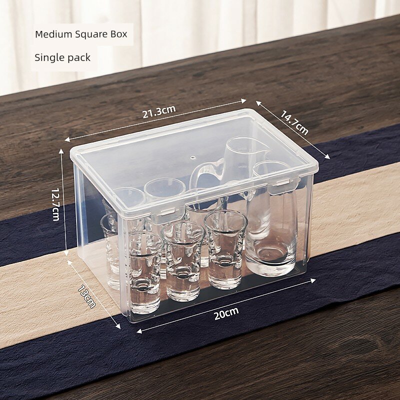 Коробка для хранения винного диспенсера для ликера, прозрачная пыленепроницаемая маленькая полка для бокалов для вина,