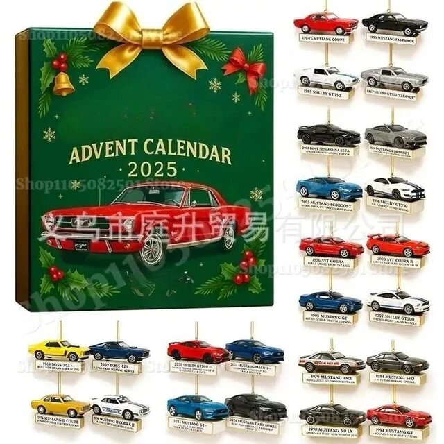 Новый рождественский календарь-счётчик Формулы-1 на 2025 год, подарок в стиле гонок, в закрытой коробке, персонализированный подарок для детей, кулон, коллекционное украшение.