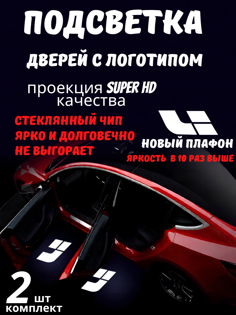 Подсветка двери с логотипом ЛИ (LiXiang ) стеклянный слайд (2шт.)