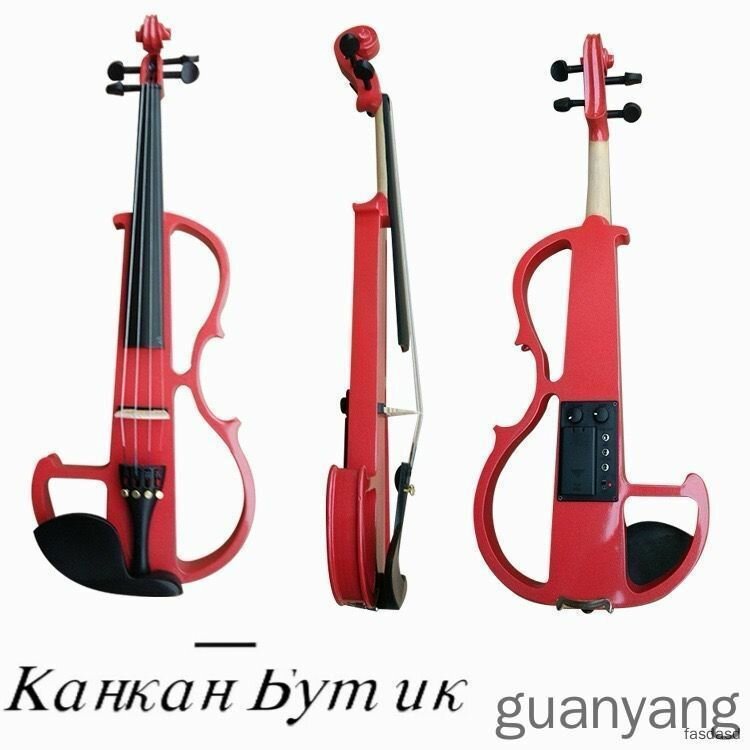 Электроскрипка 4/4, подходит для начинающих, красная