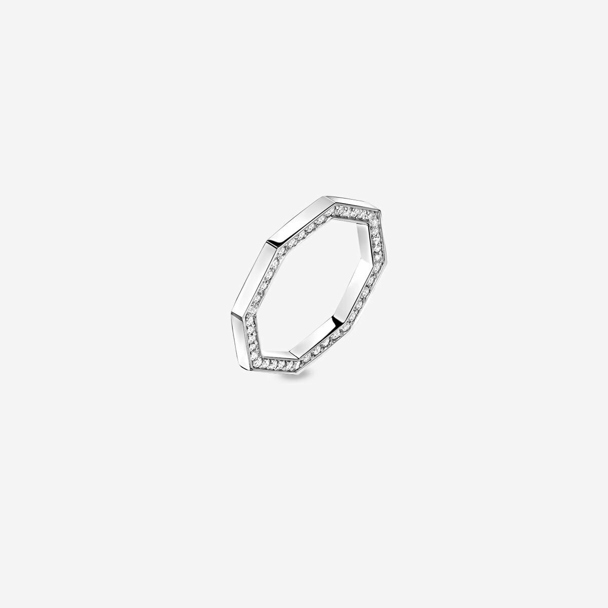 Кольцо тонкое FLEUR DE NEIGE JEWELRY, серебро, 925 проба, родирование, фианит, размер 17, серебристый — фото 1