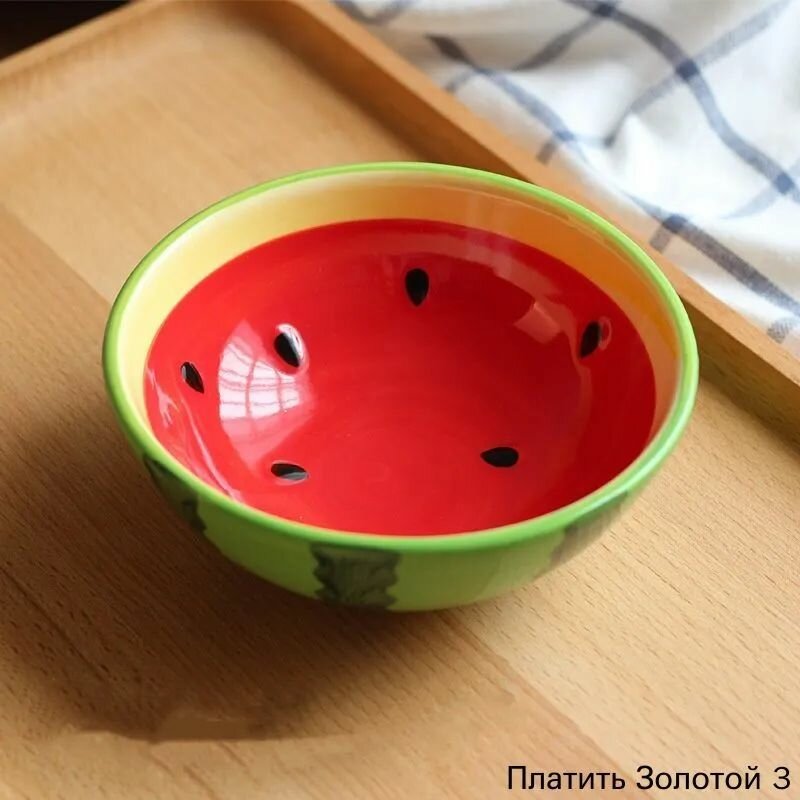 Пиала арбуз черный, красный, 1 шт