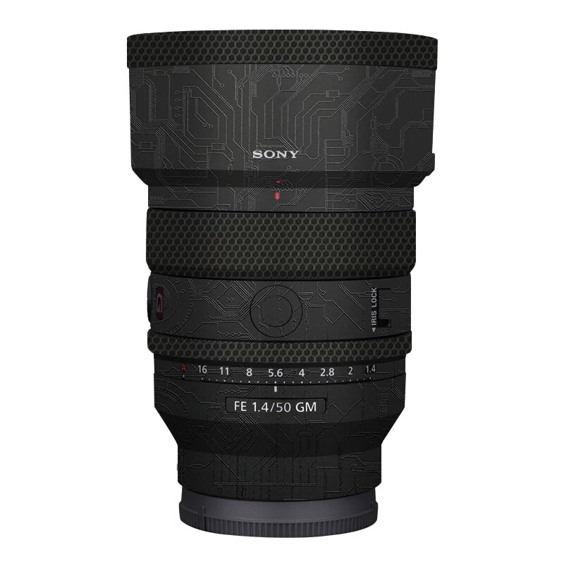 Mebentang защитная пленка для объектива Sony FE 50mm F1.4 GM, черный схемный узор, 3M клей, защита объектива камеры