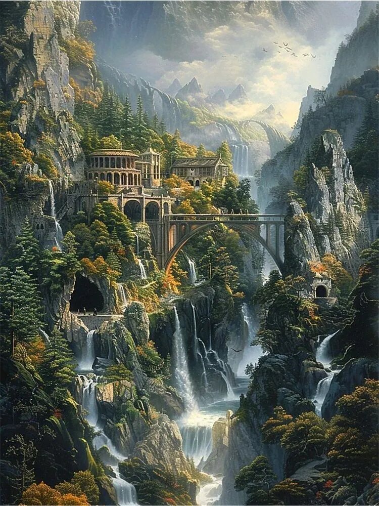 Алмазная Мозаика Картина Стразами Алмазное Хобби "Властелин Колец Эльф Хоббит Фильмы Фэнтези" 40х50 См.