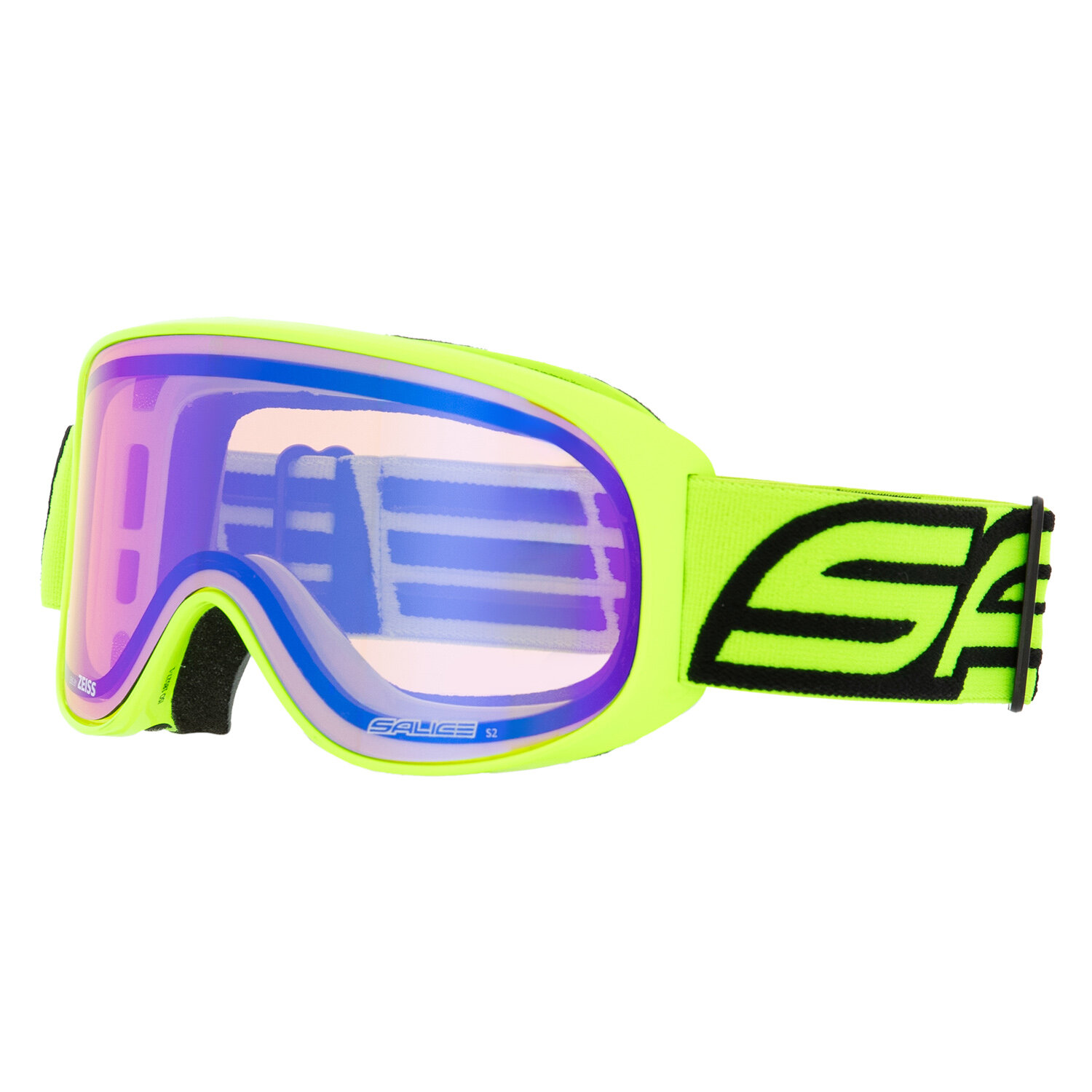 Маска горнолыжная Salice 100DARWF Lime/Darw Radium S2