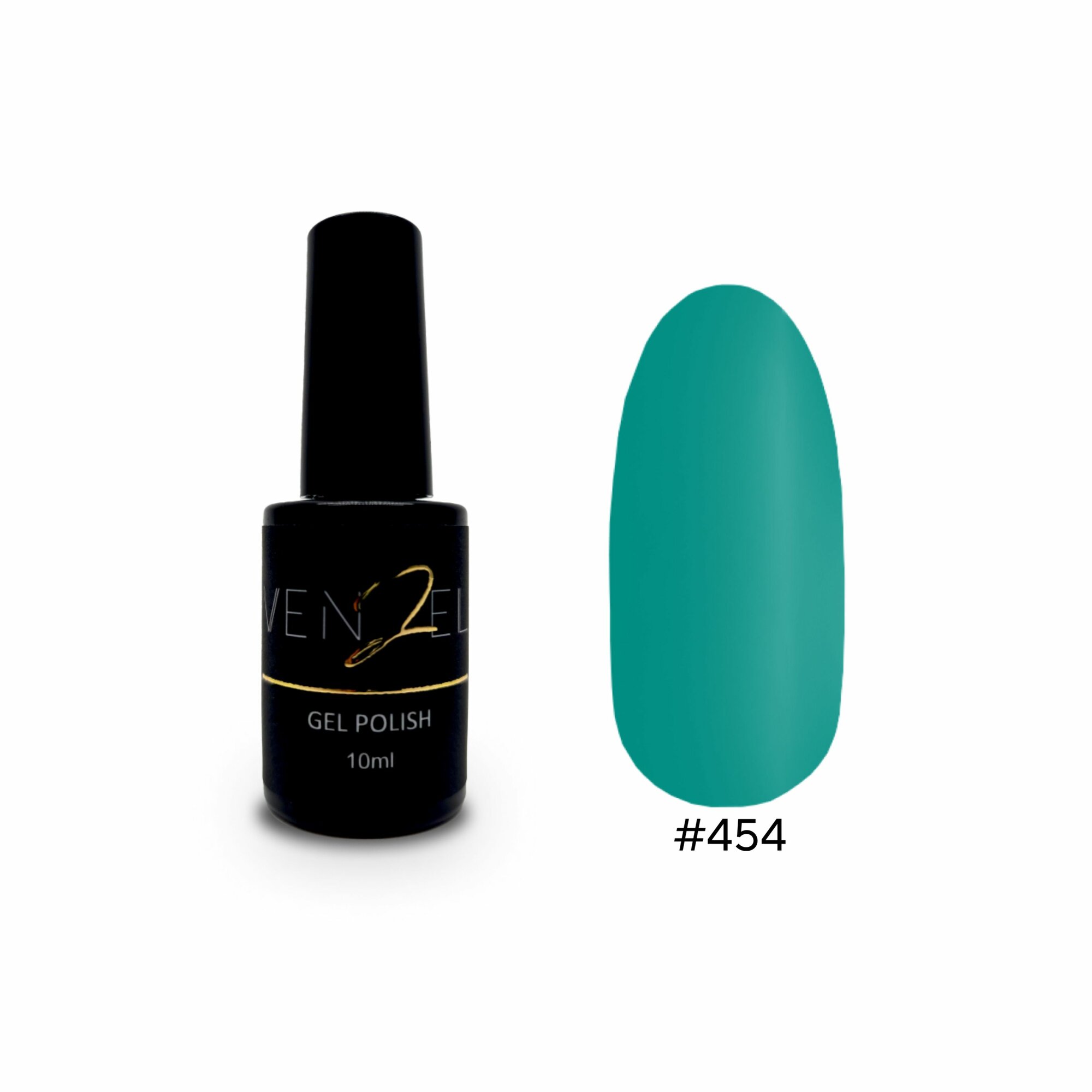 Venzel-454 бирюзовый гель-лак для ногтей плотный 10ml