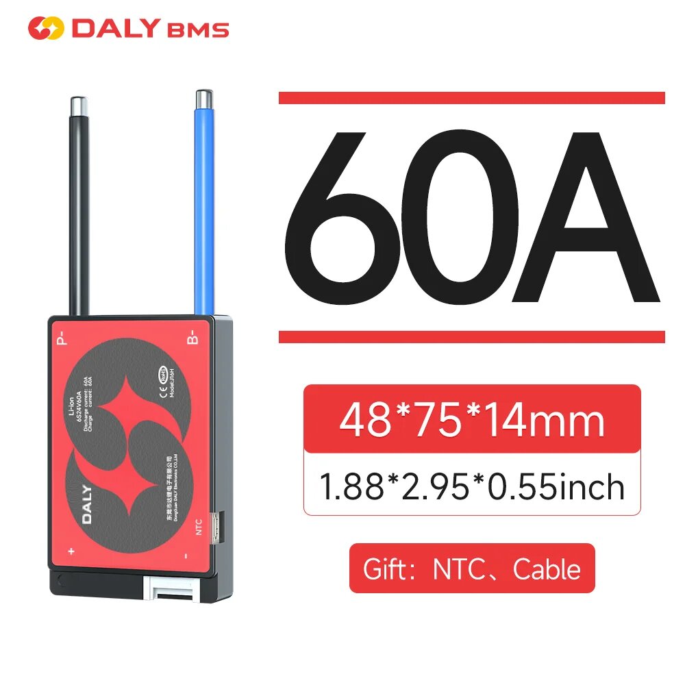 Daly BMS Lifepo4 4S 12V аккумулятор Li-ion 13S 48V BMS, 60A NTC BMS
