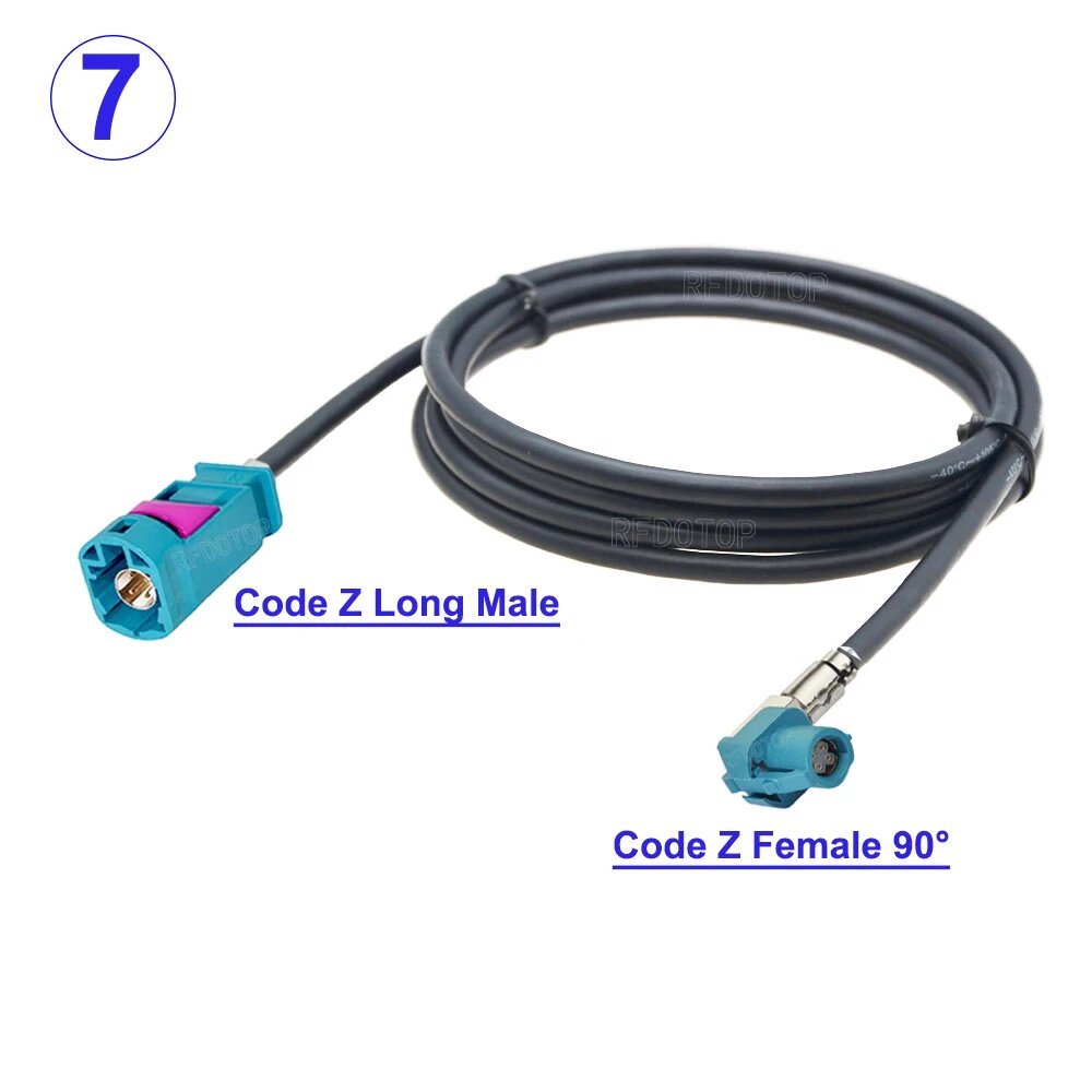 Кабель Code Z Long Male to Code Z Female 90°, 8M