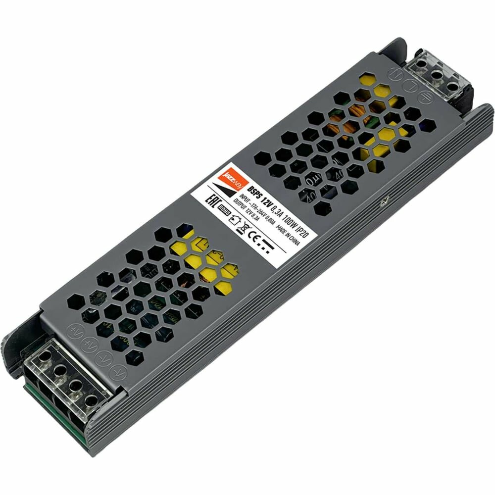 Блок питания для светодиодной ленты Jazzway 100Вт 8.3А 12В IP20 BSPS 1002167A