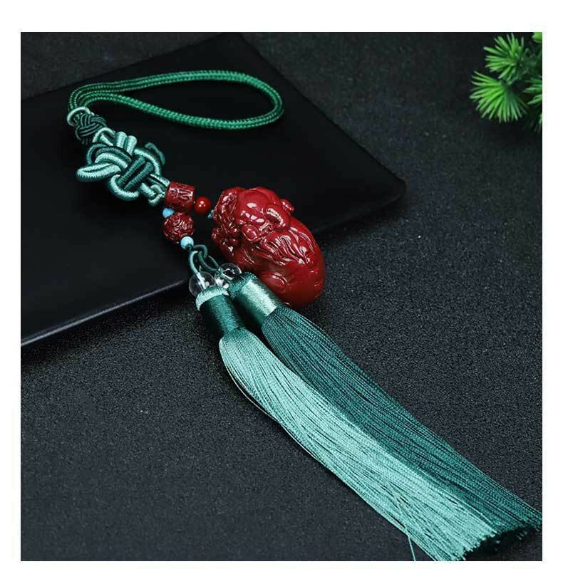 Подвеска для автомобиля из кристалла киновари, высокое содержание фиолетового золотого песка, древний стиль, подвеска Пиксиу, модель для прямой трансляции