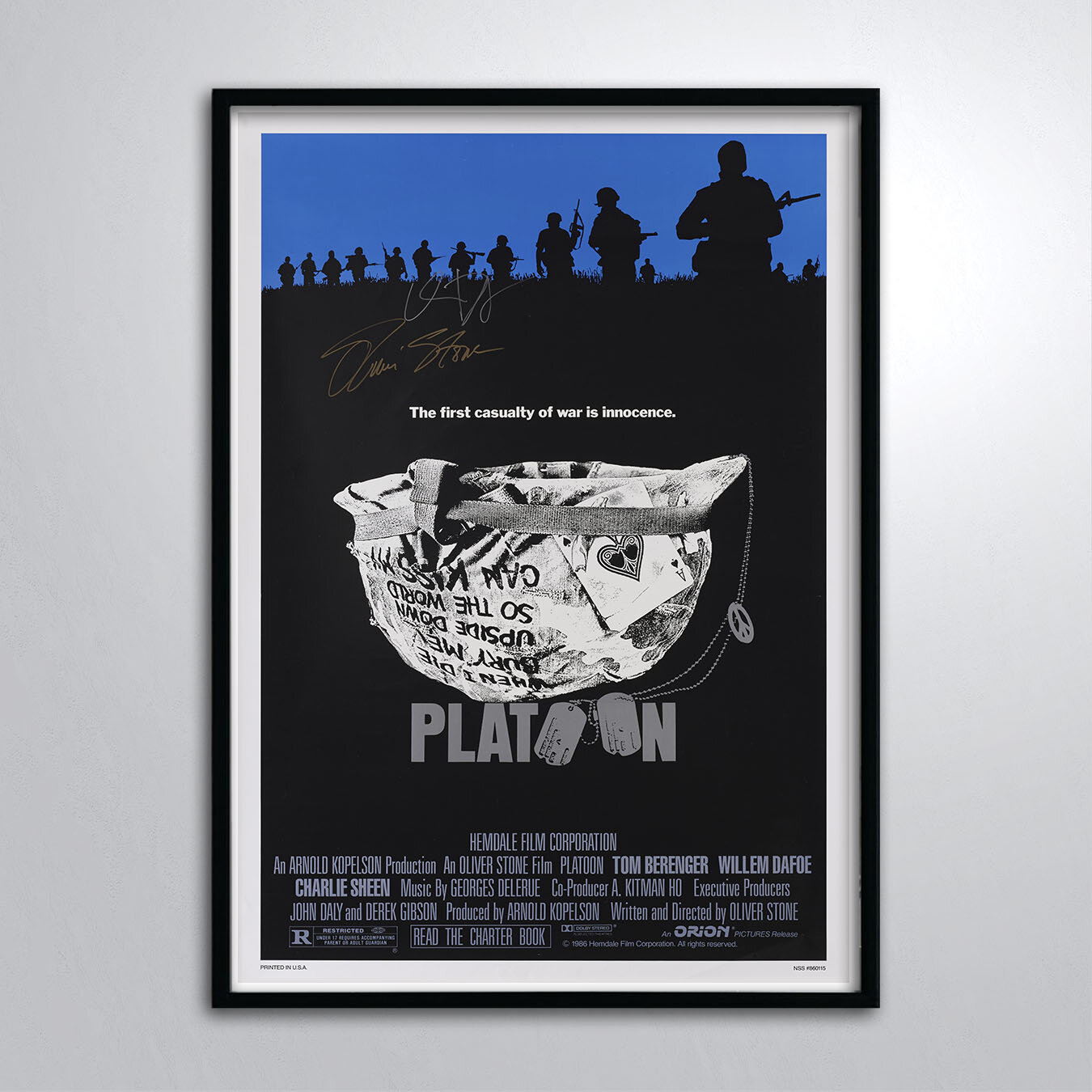 Постер без рамы/Взвод Оливер Стоун Чарли Шин Том Беренджер Уиллем Дефо Минимализм Platoon (А2/420х594)
