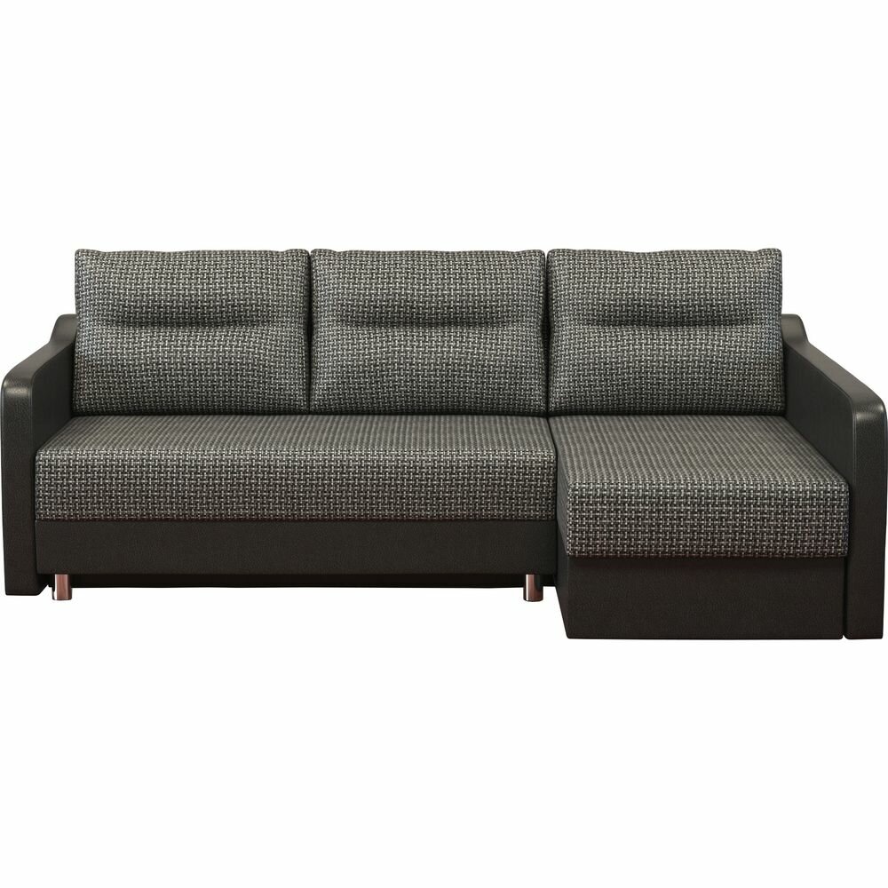 Угловой диван Наш Диван Турин А8 рогожка черная