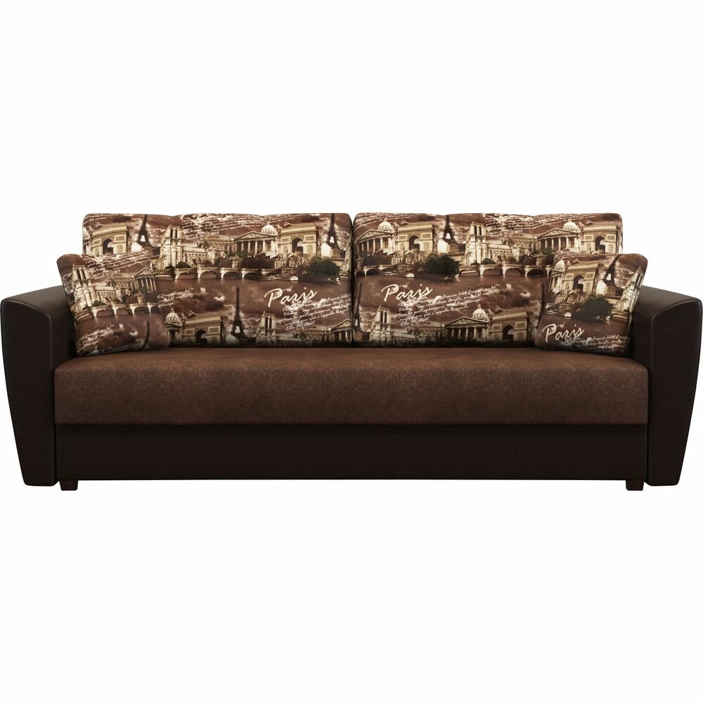 Диван еврокнижка Наш Диван Амстердам А18 флок коричневый