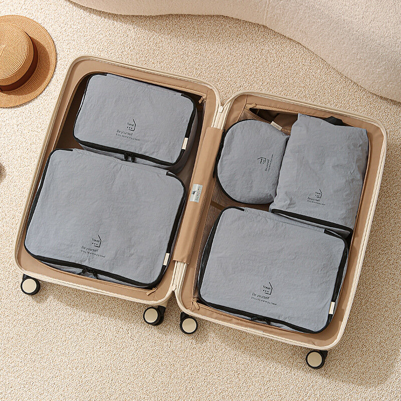 Набор из пяти компрессионных дорожных сумок Taslan для хранения нижнего белья, багажа, портативных сумок для деловых поездок и организации вещей.