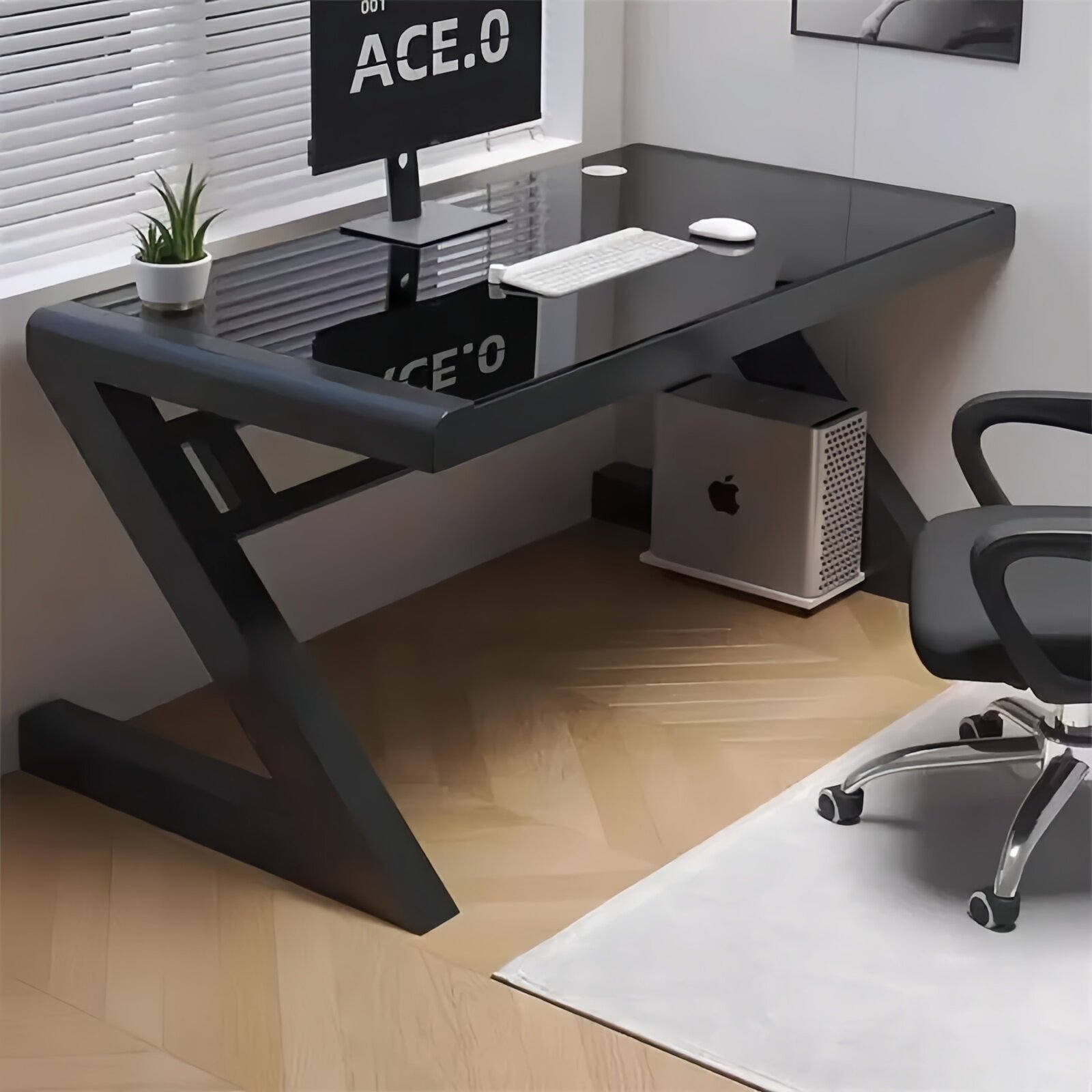 Компьютерный стол ТекСтиль, металлический, черный, 80x50x75 см